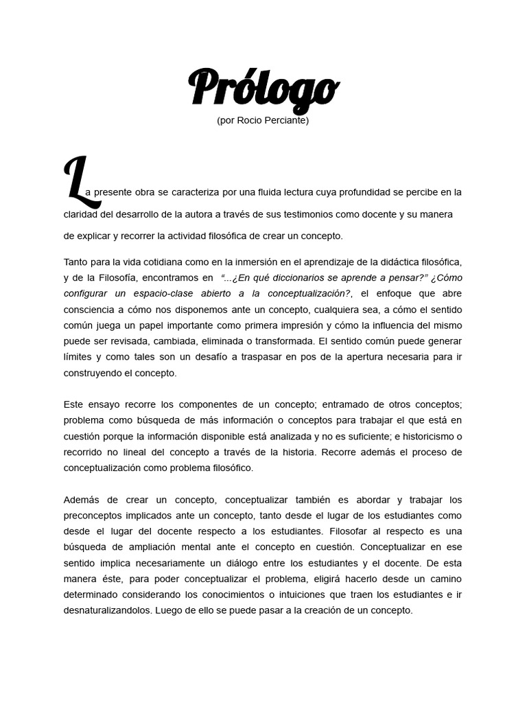 Prologo Del Parcial de Ana Clara Perez. Rocio Perciante | PDF ...