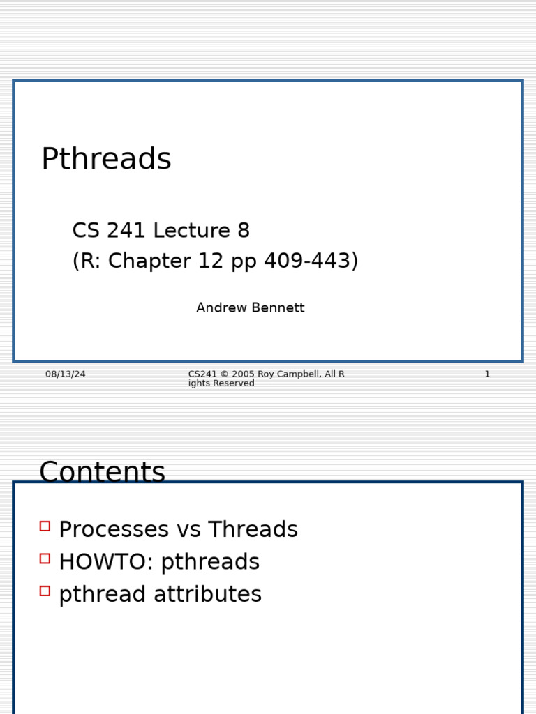 6 Pthreads Pdf Process Computing Thread Computing