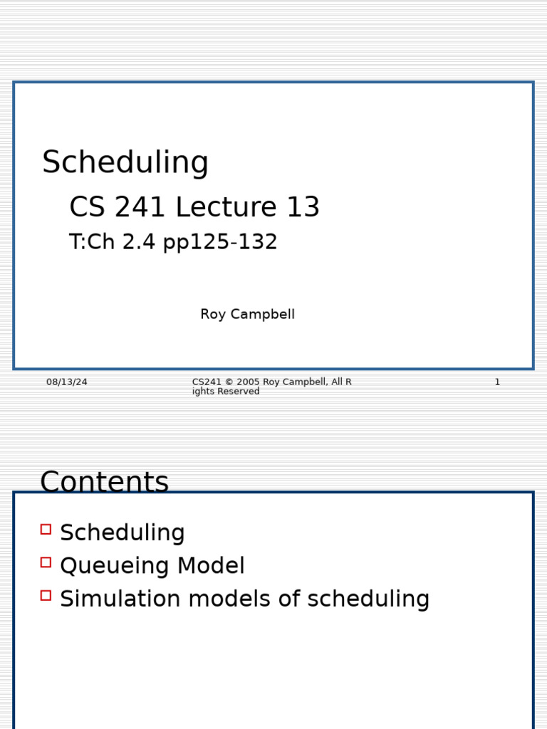 13scheduling 1 Pdf Process Computing Scheduling Computing 