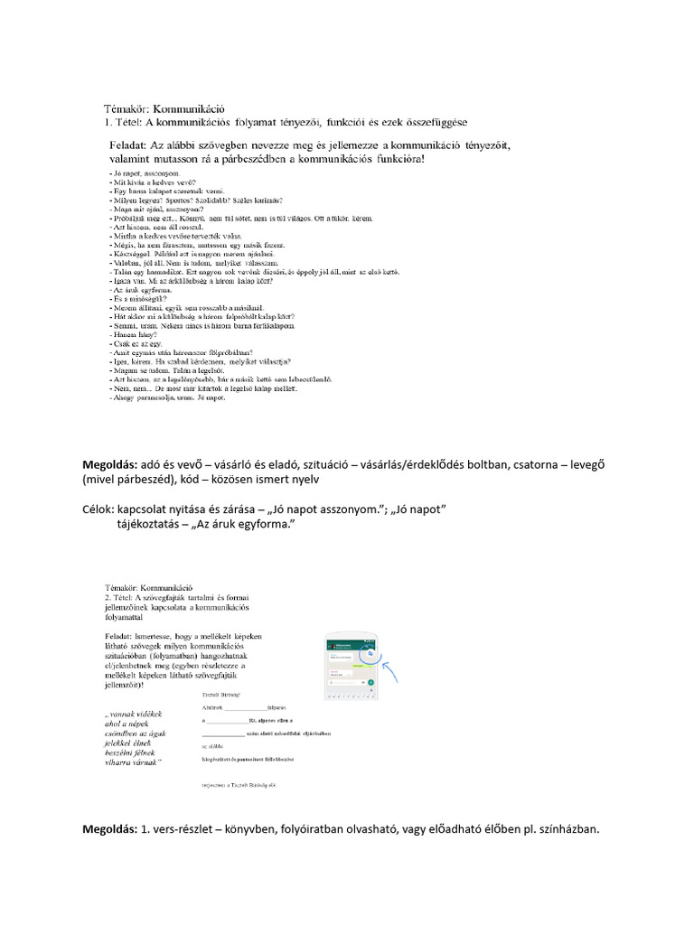 Megold-Sok 1. (Nyelvtan T-Telfeladatok) | PDF