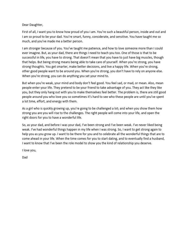Letter To Daughter | PDF