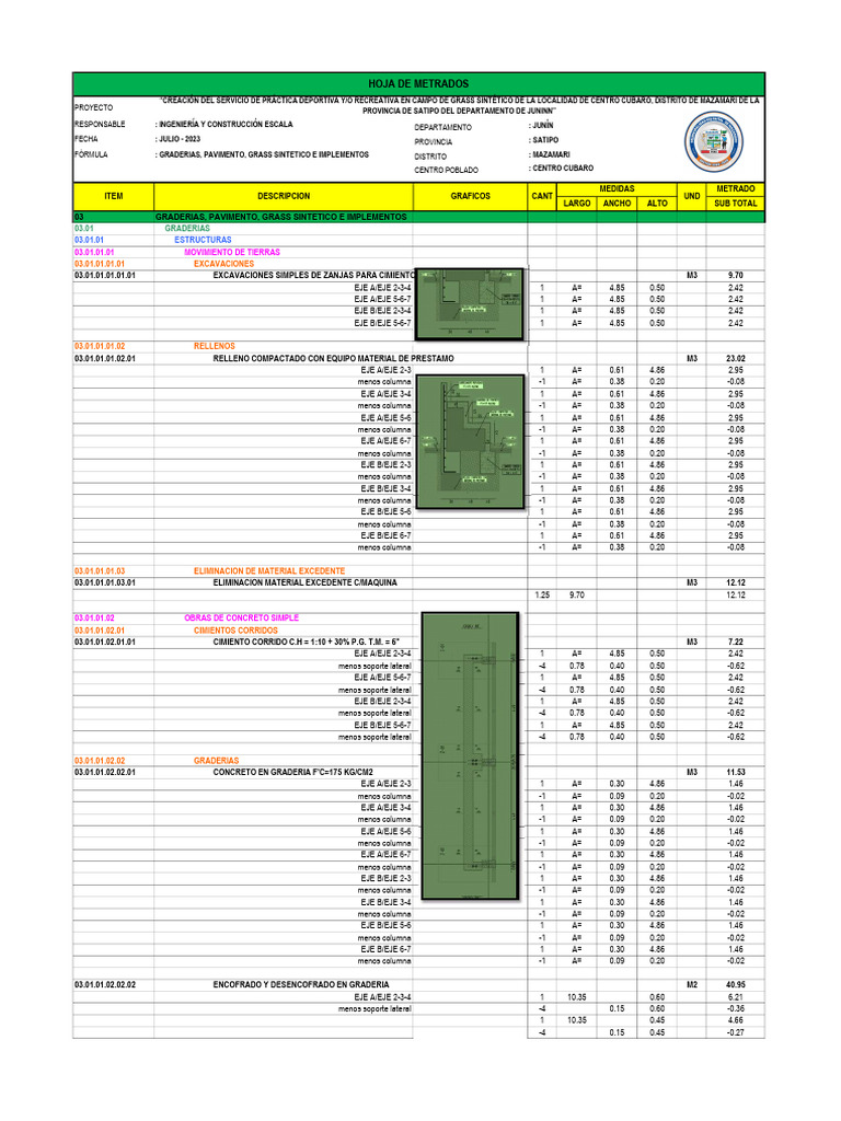 Graderias y Veredas | PDF | Construyendo tecnología | Materiales