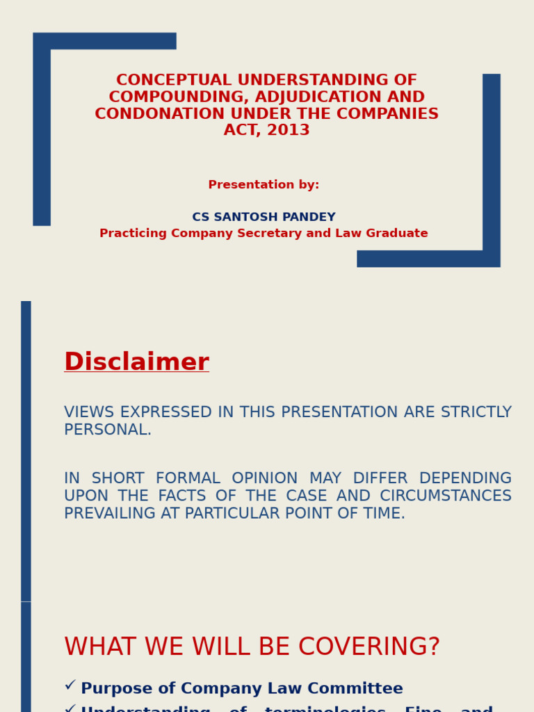 Conceptual Understanding Adjudication Compounding and Condonation 1 ...