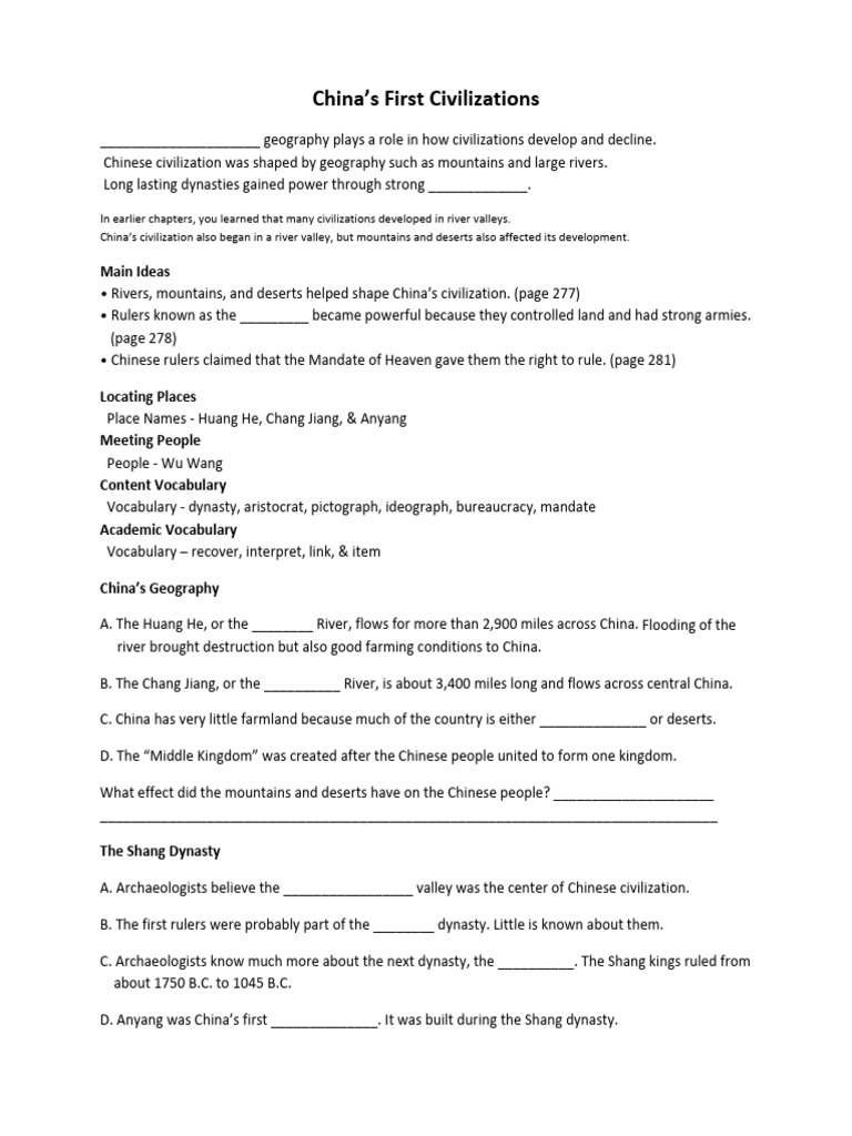 Early Chinese Dynasties | PDF | History Of China | China