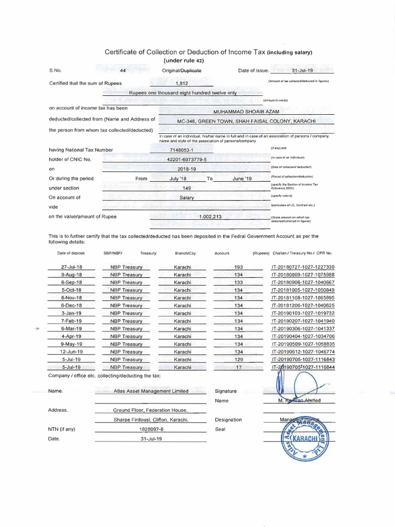 Tax Certificate | PDF | Personal Finance | Money