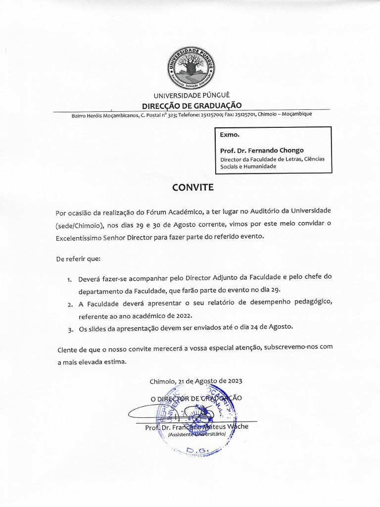 Convite FLCSH Fórum Académico | PDF