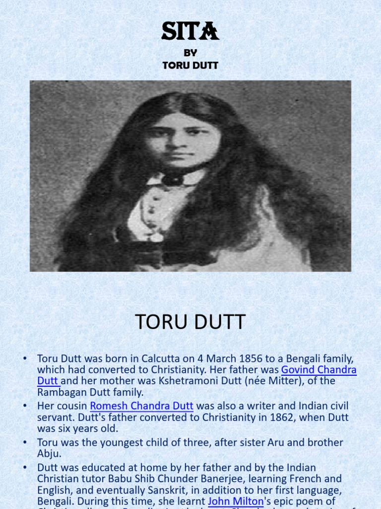 SITA by TORU DUTT - PPT - SREZA | PDF