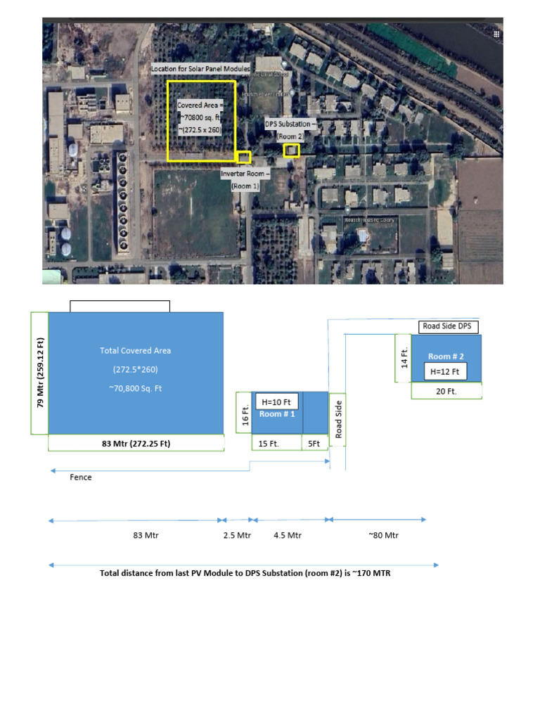 Proposed Site-Inverter Room Locations for Solar 700 KW Project | PDF