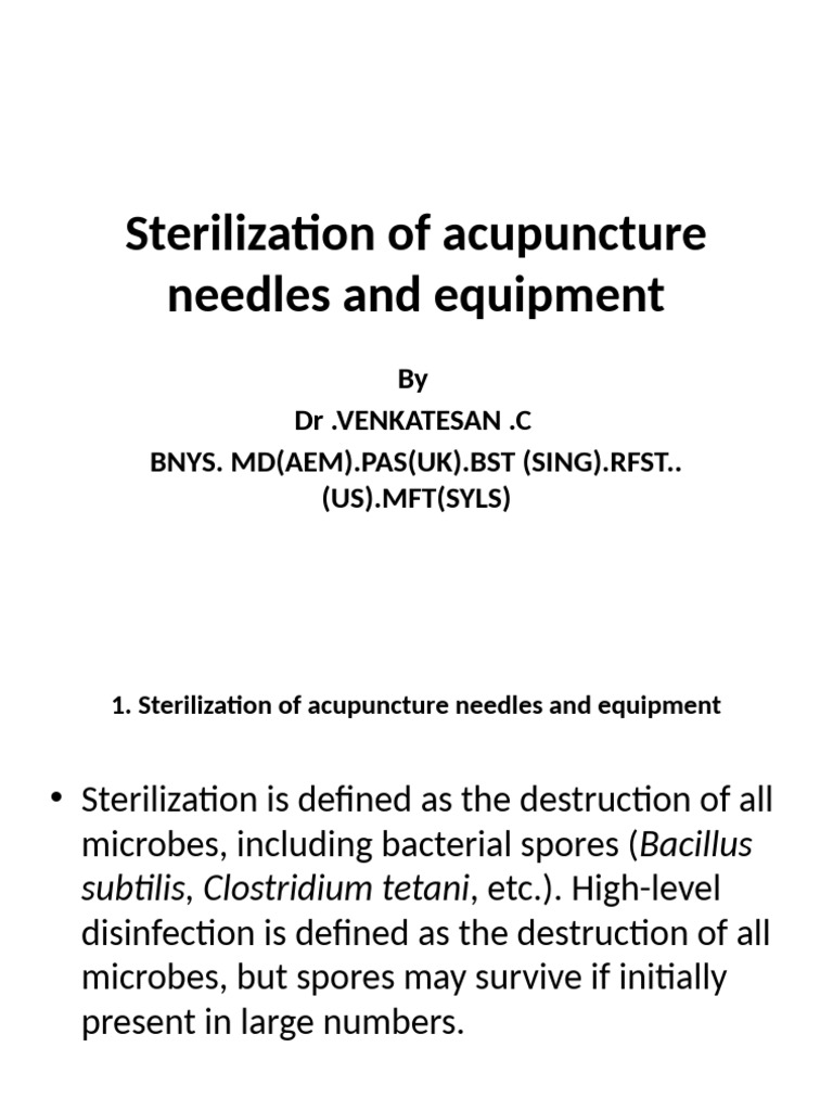 Needle Sterilisation | PDF | Sterilization (Microbiology) | Disinfectant