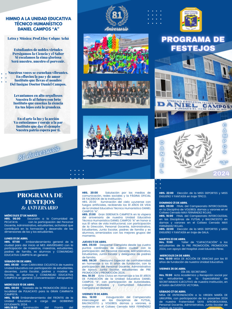 Programa de Festejos Dca 2024 | PDF