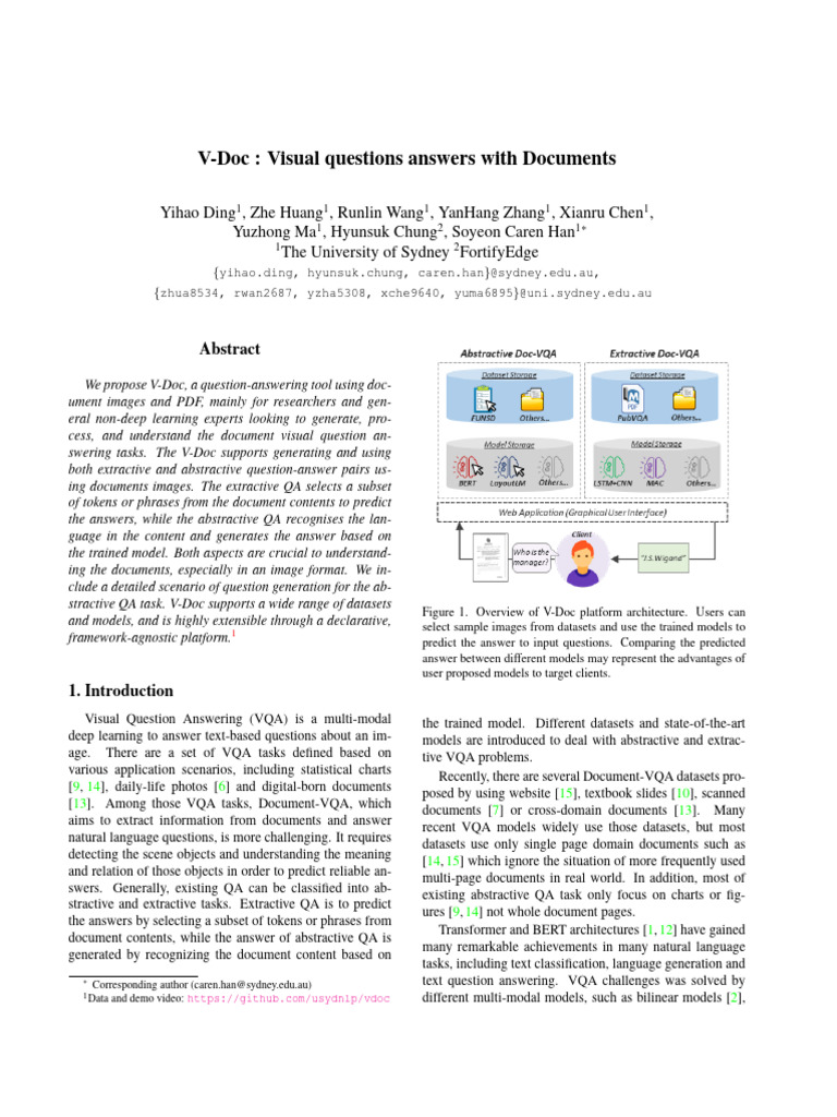 Ding V-Doc Visual Questions Answers With Documents CVPR 2022 Paper | PDF | Web Application ...