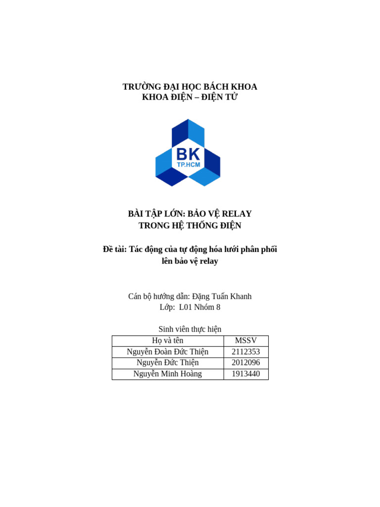 BTL BV Relay L01 Nhom 8 | PDF