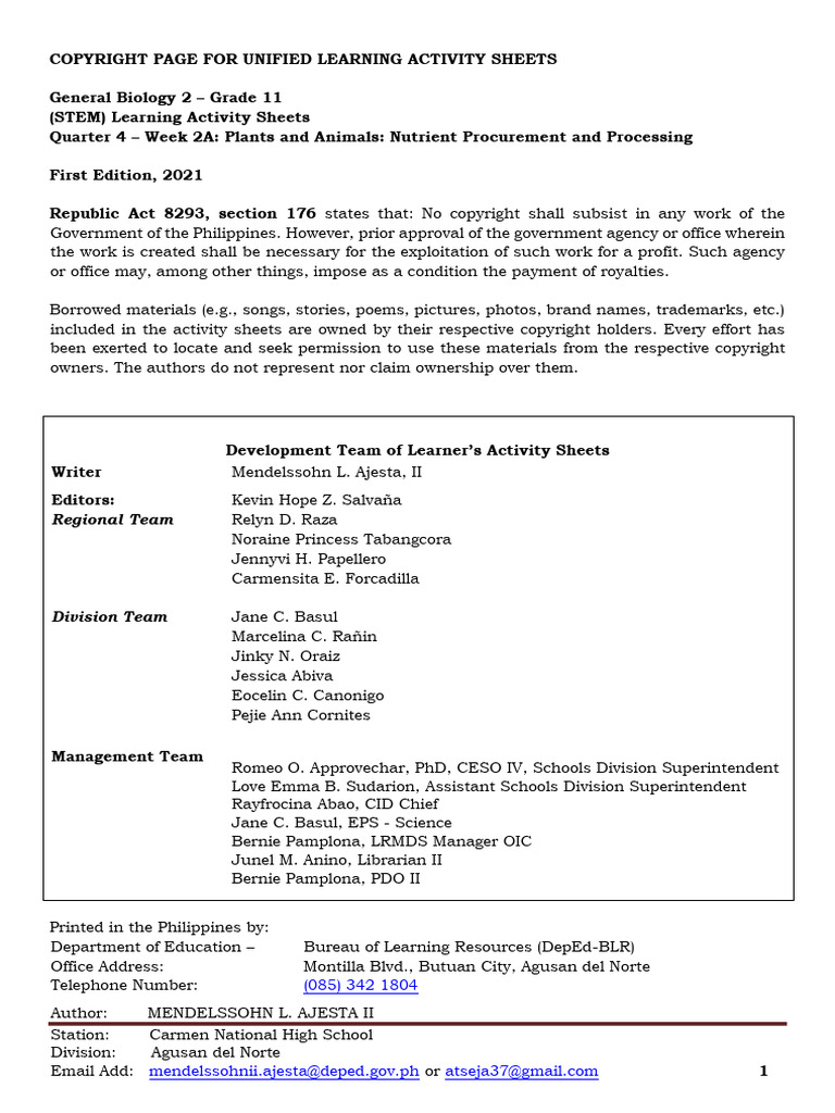 GB2 Q4 Week-2a For Students | PDF | Nutrition | Diet & Nutrition