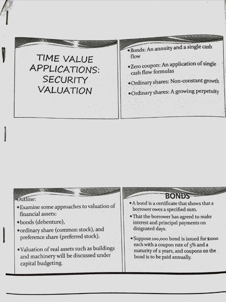 TIME VALUE APLICATIONS_ SECURITY VALUATION | PDF
