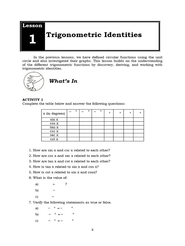 Topic 6 Trigonometric Identities Pdf Trigonometric Functions