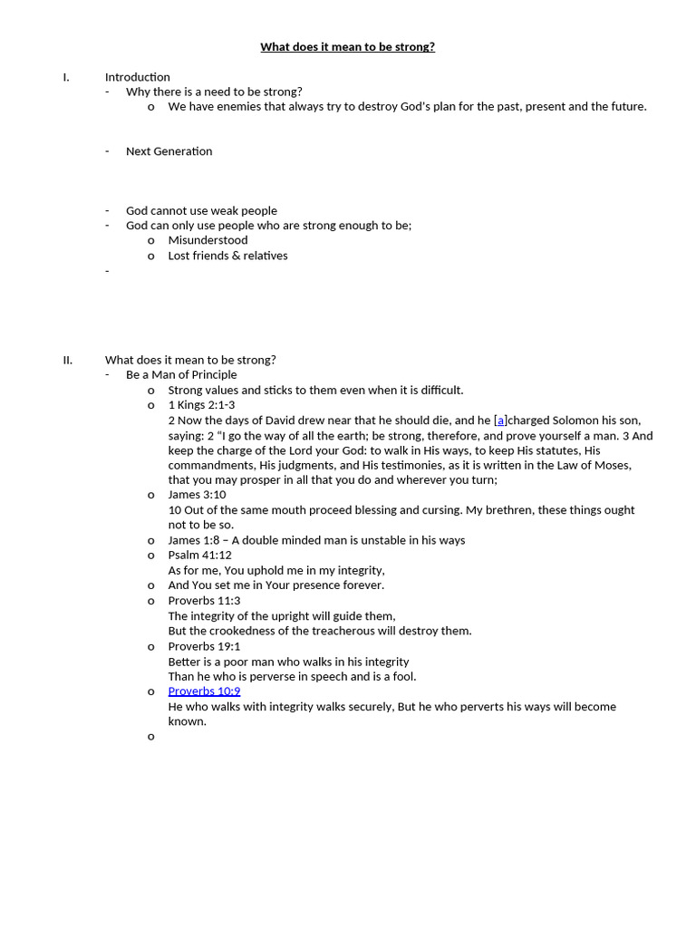 What does it mean to be strong | PDF | Peace | Theology