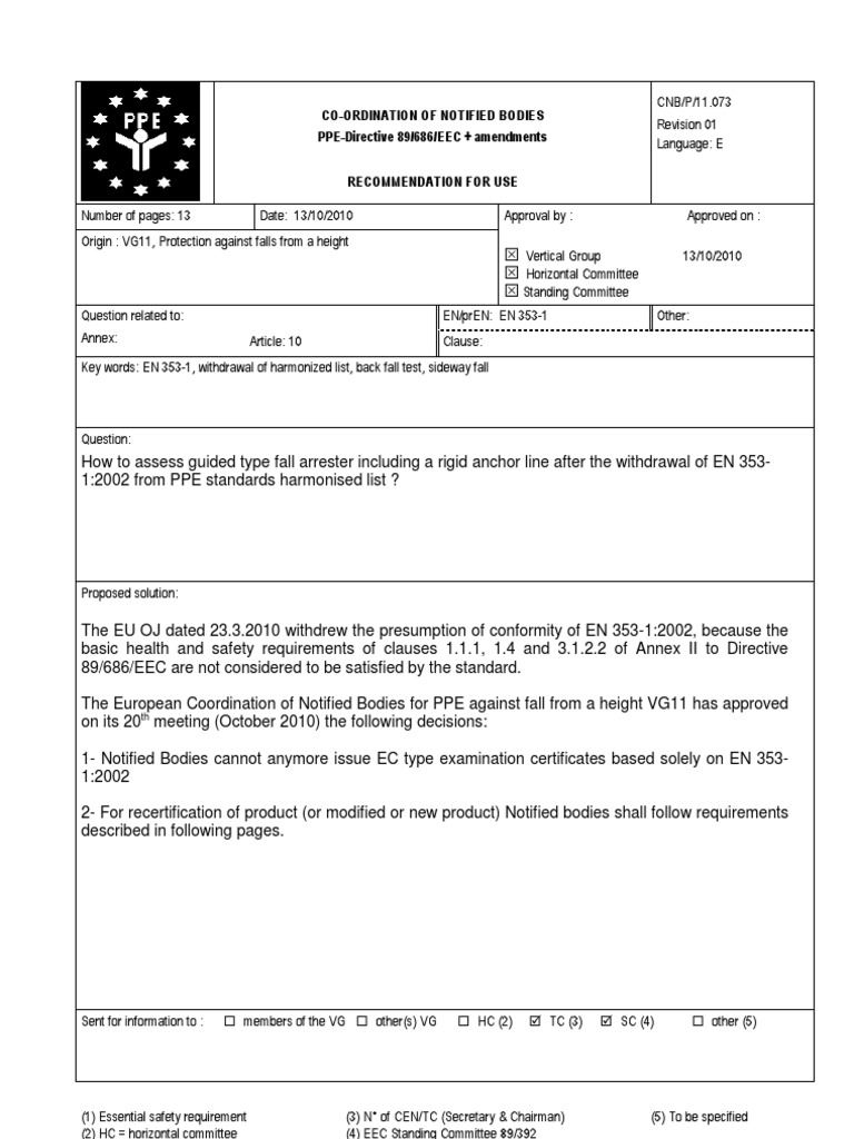 2010-10 EN 353-1 - 2002-Test Method | PDF | Anchor | Rope