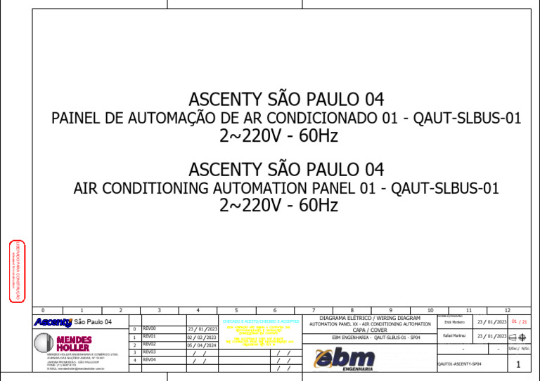 Painel de Automação Qaut-01 - (Qaut-Slbus-01) Rev03-Capa | PDF