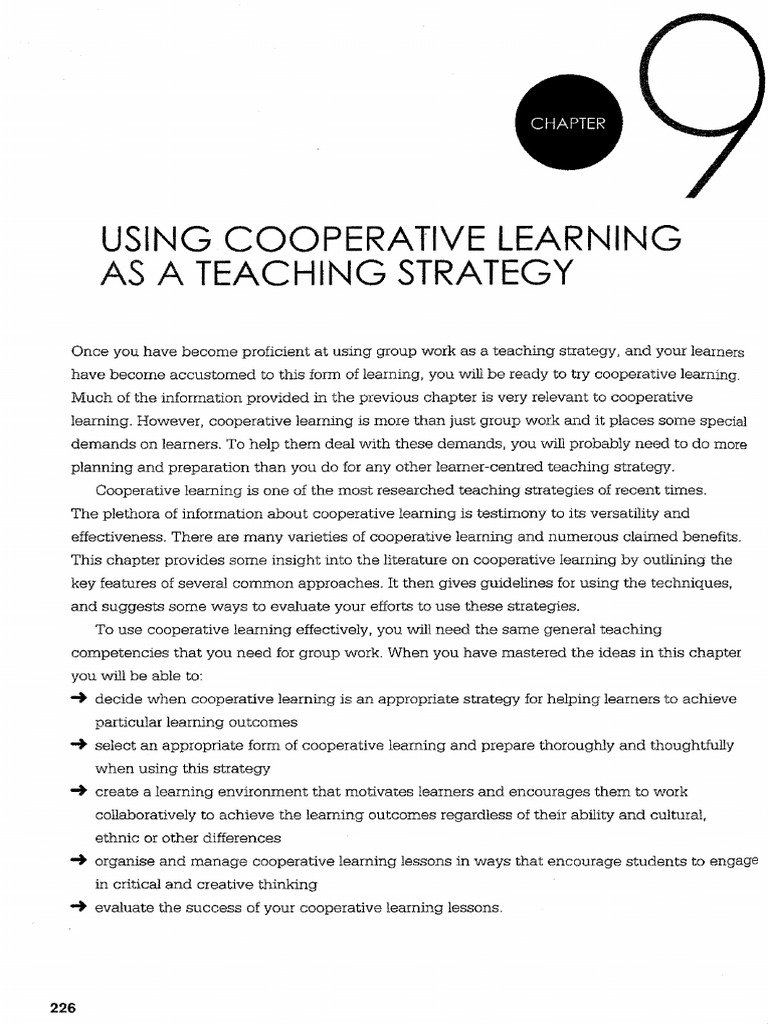 Effective Cooperative Learning Strategies | PDF | Learning | Teachers