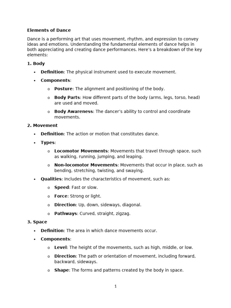 Elements of Dance | PDF | Dances | Rhythm