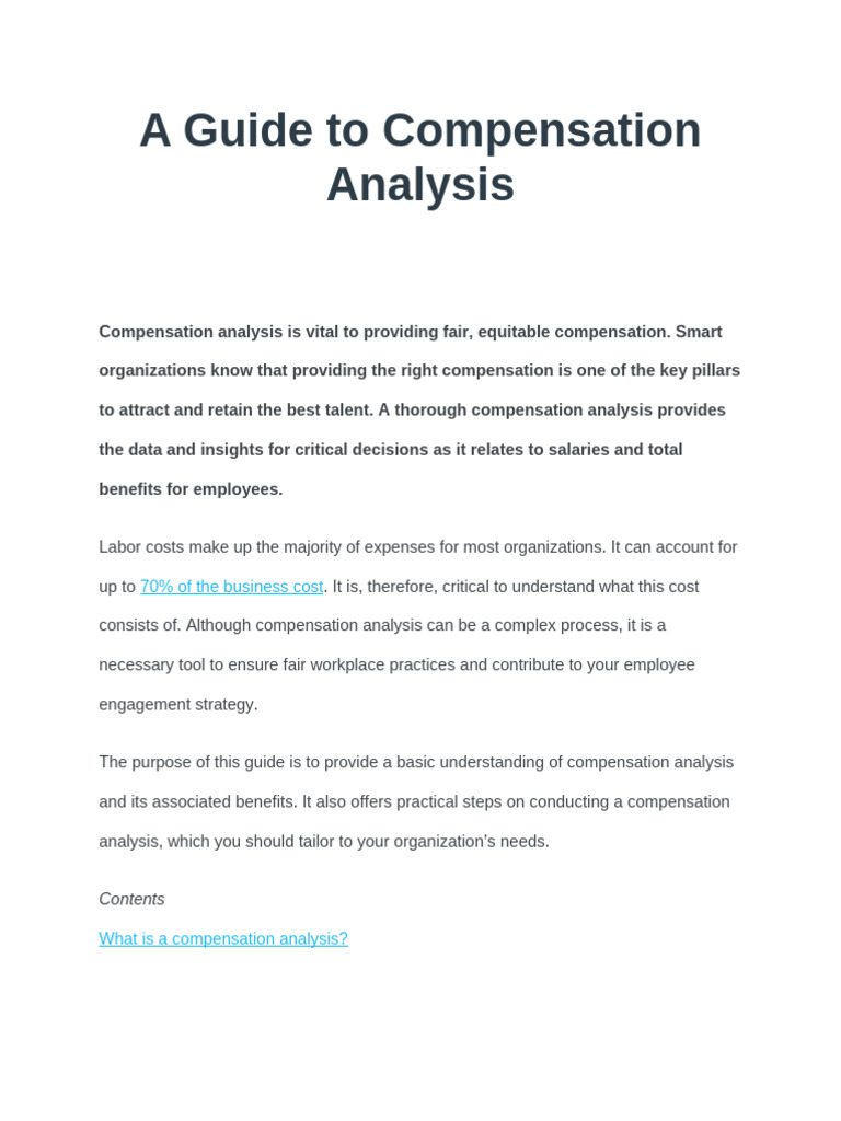 Compensation Analysis | PDF | Salary | Employment