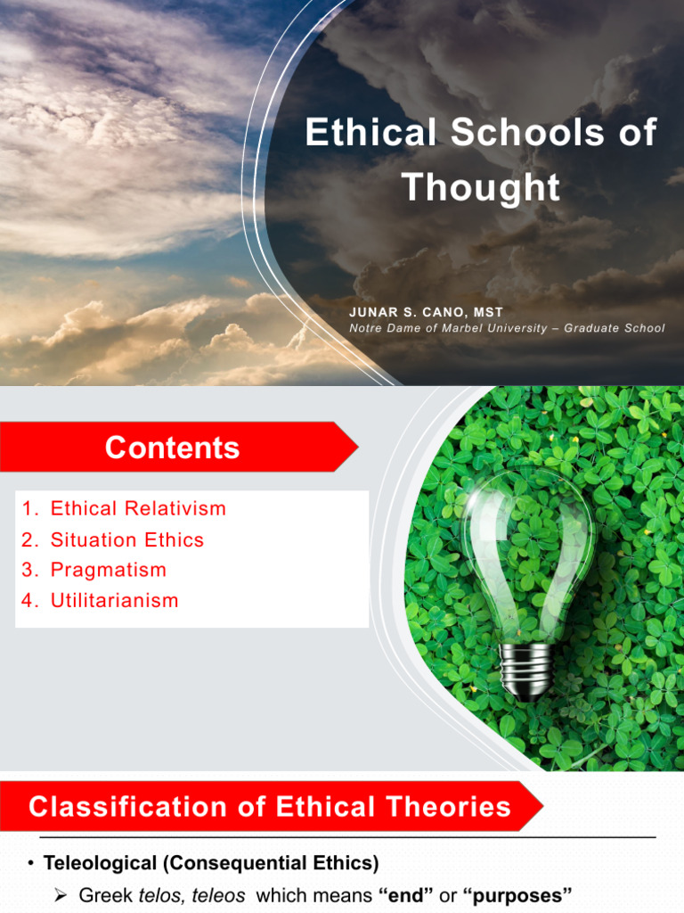 Topic 2 Ethical Schools of Thought | PDF | Utilitarianism | Pragmatism