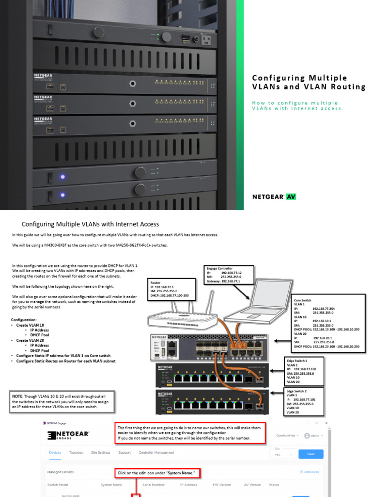 Configuring VLAN Routing For Multiple VLANs | PDF | Ip Address | Router (Computing)