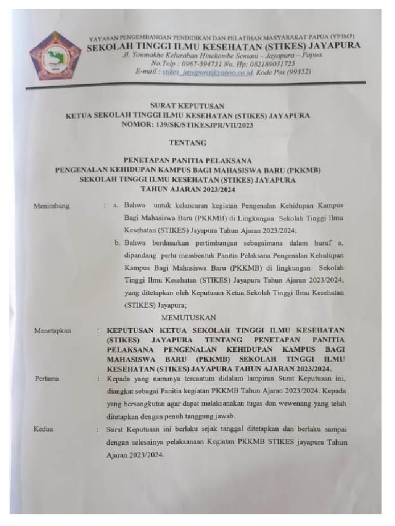 SK Panitia PKKMB 23-24 | PDF