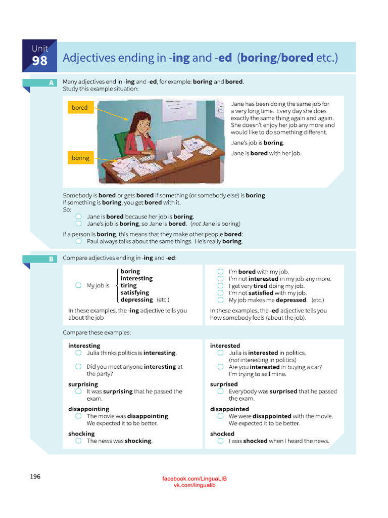Adjectives Ending - Ing or - Ed | PDF