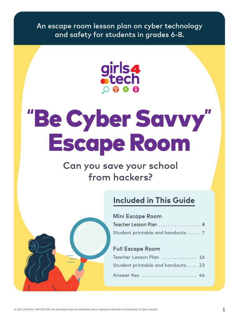Cybersecurity Escape Room for Grades 6-8 | PDF | Password | Computer ...