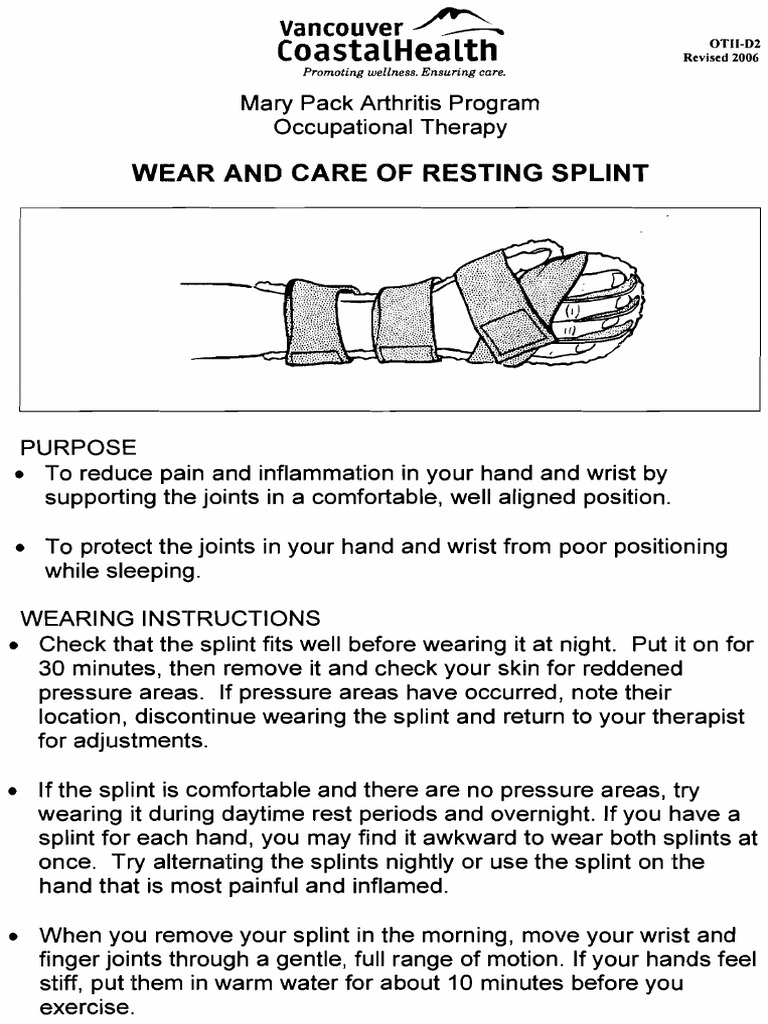 Wear-and-Care-Resting-Splint | PDF | Clinical Medicine | Medical ...