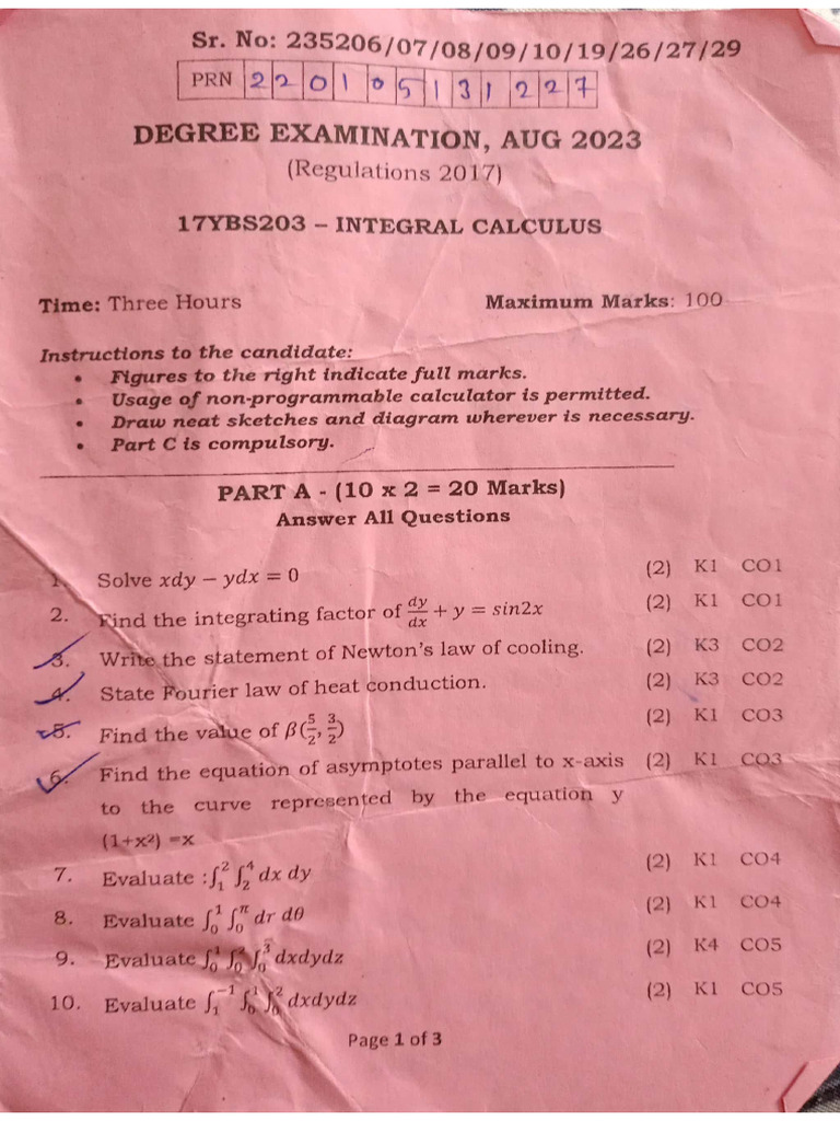 IC Question Paper (AUG 2023) | PDF