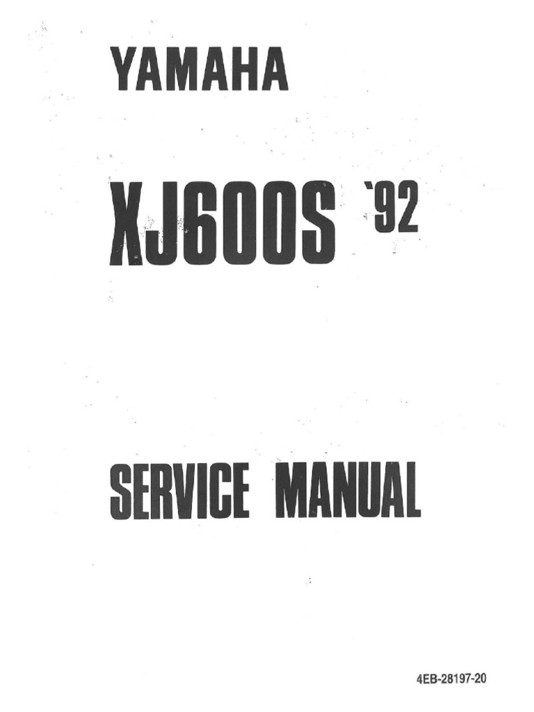 Yamaha XJ600S 1992 Service Manual | PDF