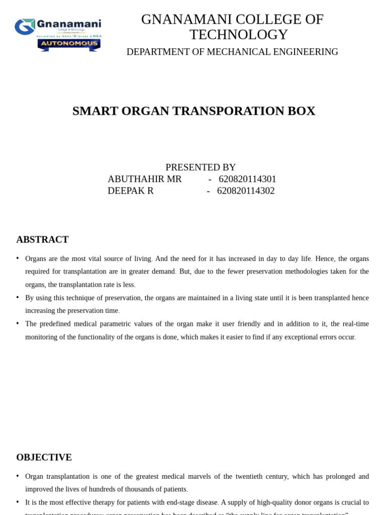 Reference Smart Organ Box | PDF | Organ Transplantation | Liquid ...