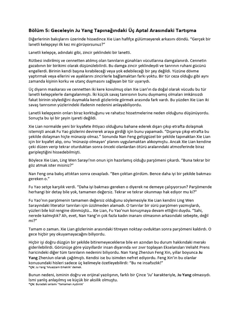 Kitap 1, Bölüm 5, Geceleyin Ju Yang Tapınağındaki Üç Aptal Arasındaki ...