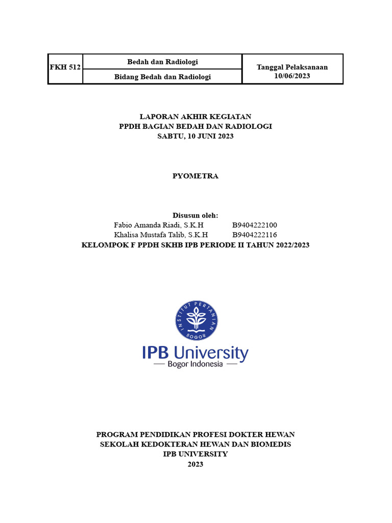 LAPORAN AKHIR - PPDH Kel F - Fix | PDF