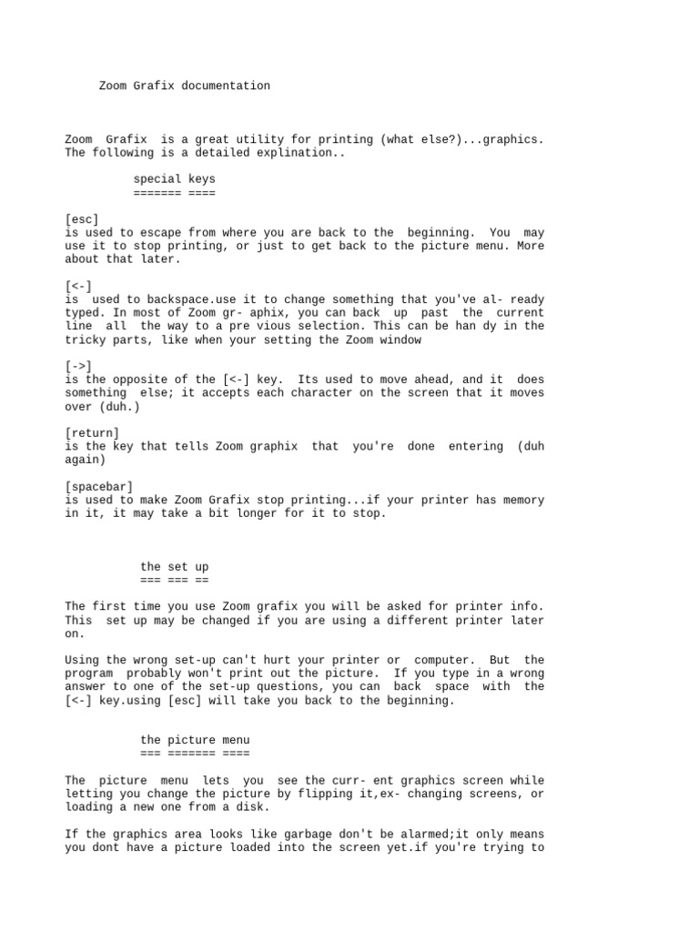 Zoom Grafix Documentation | PDF | Software | Computing