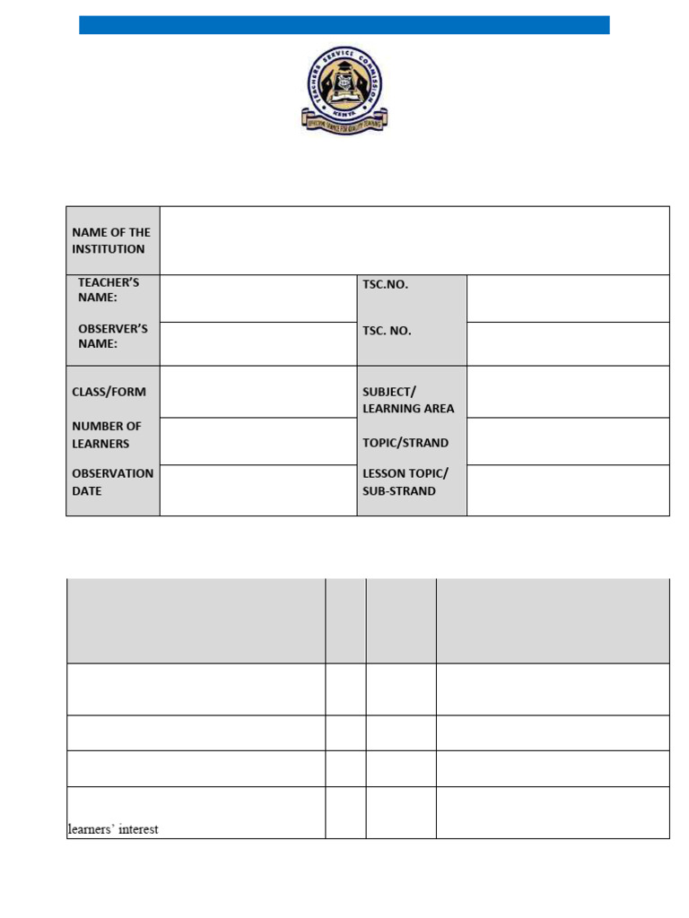 Online Lesson Observation Form | PDF | Teaching Method | Learning