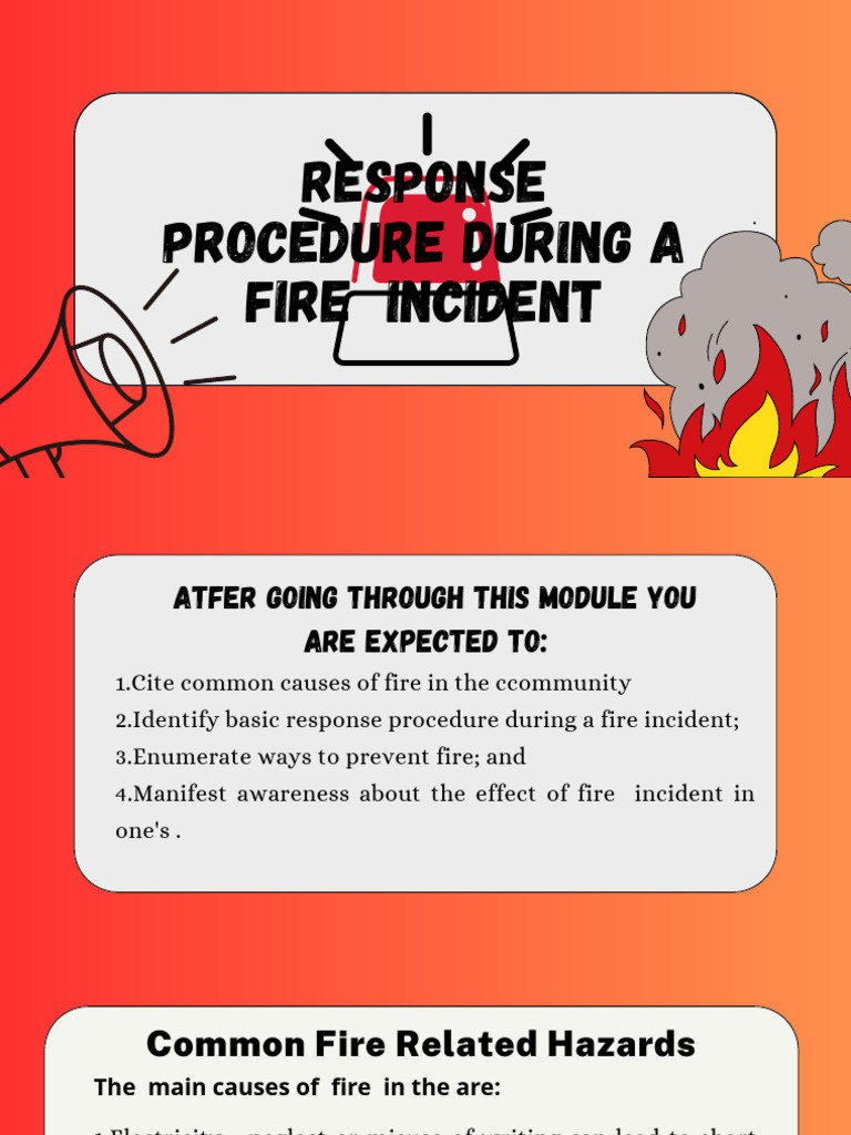 Response Procedure During A Fire Incident | PDF | Fire Safety | Fires