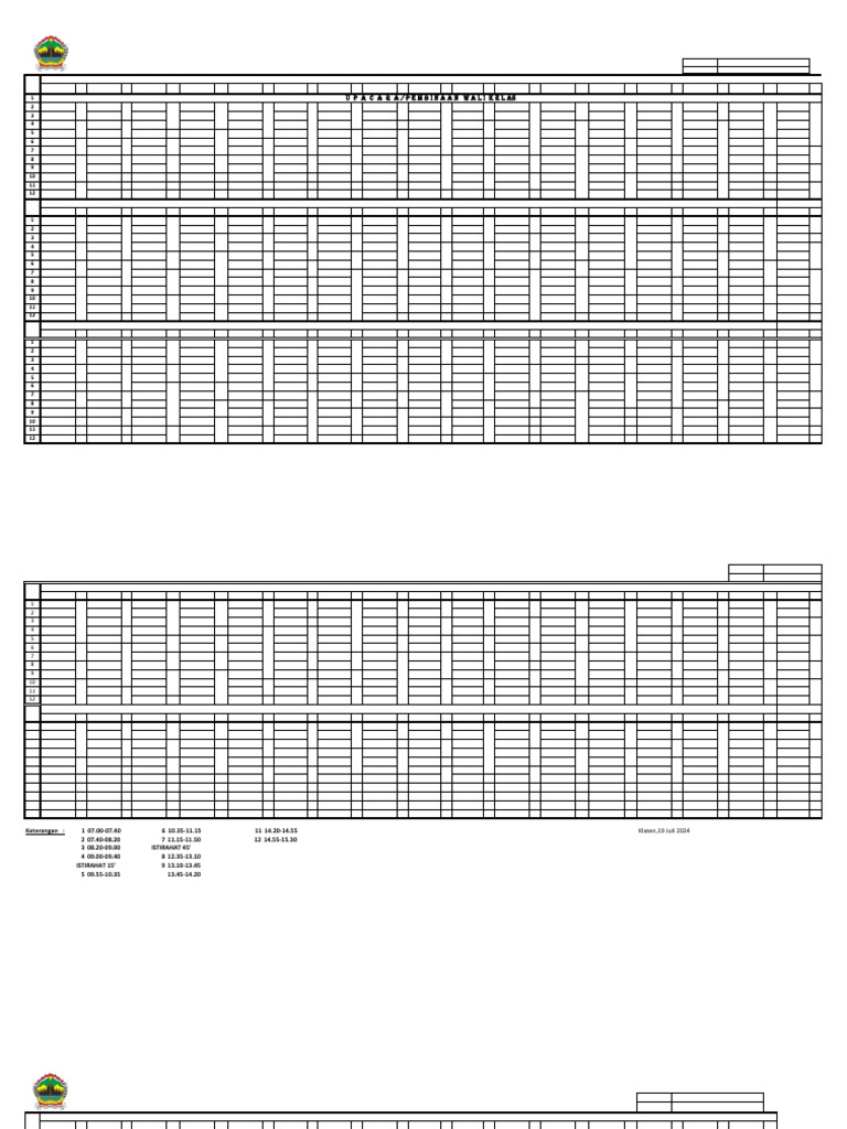 RILIS JADWAL PELAJARAN SMKN 2 KLT 24'25 | PDF