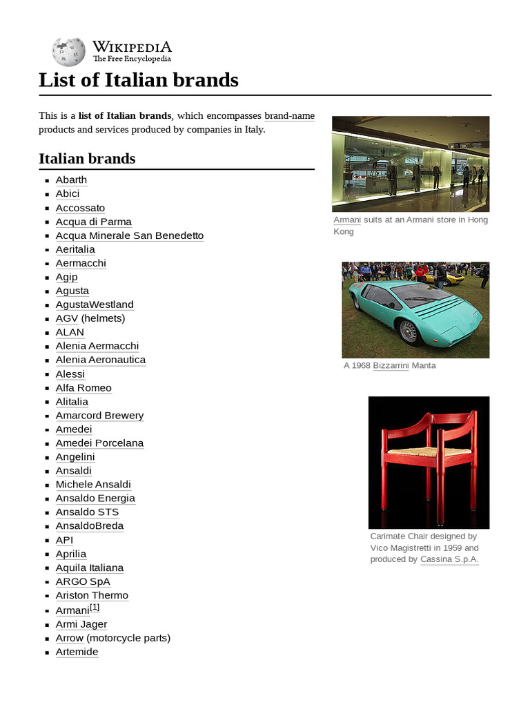 List of Italian Brands | PDF