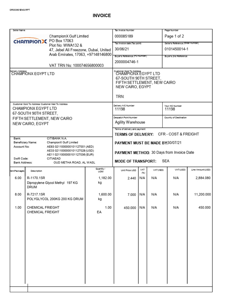INVOICE 000085189 | PDF | Invoice | Value Added Tax