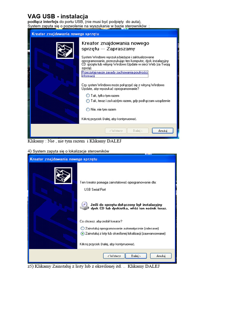 Instrukcja Usb | PDF