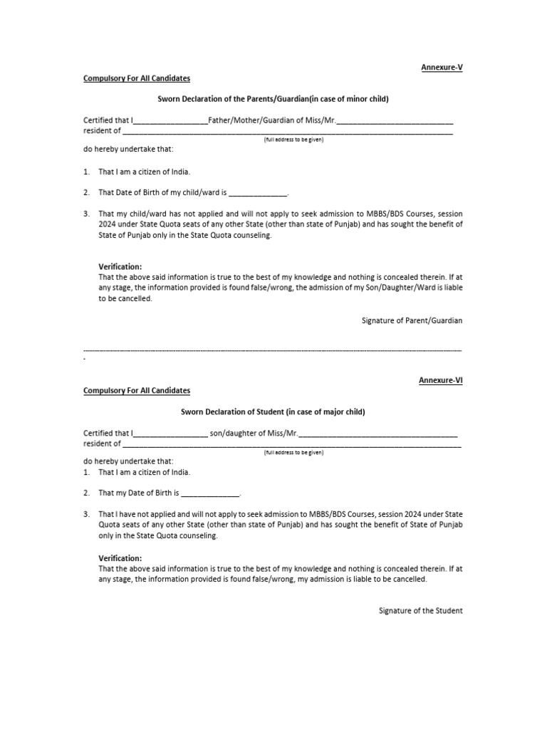 Sworn Declaration | PDF