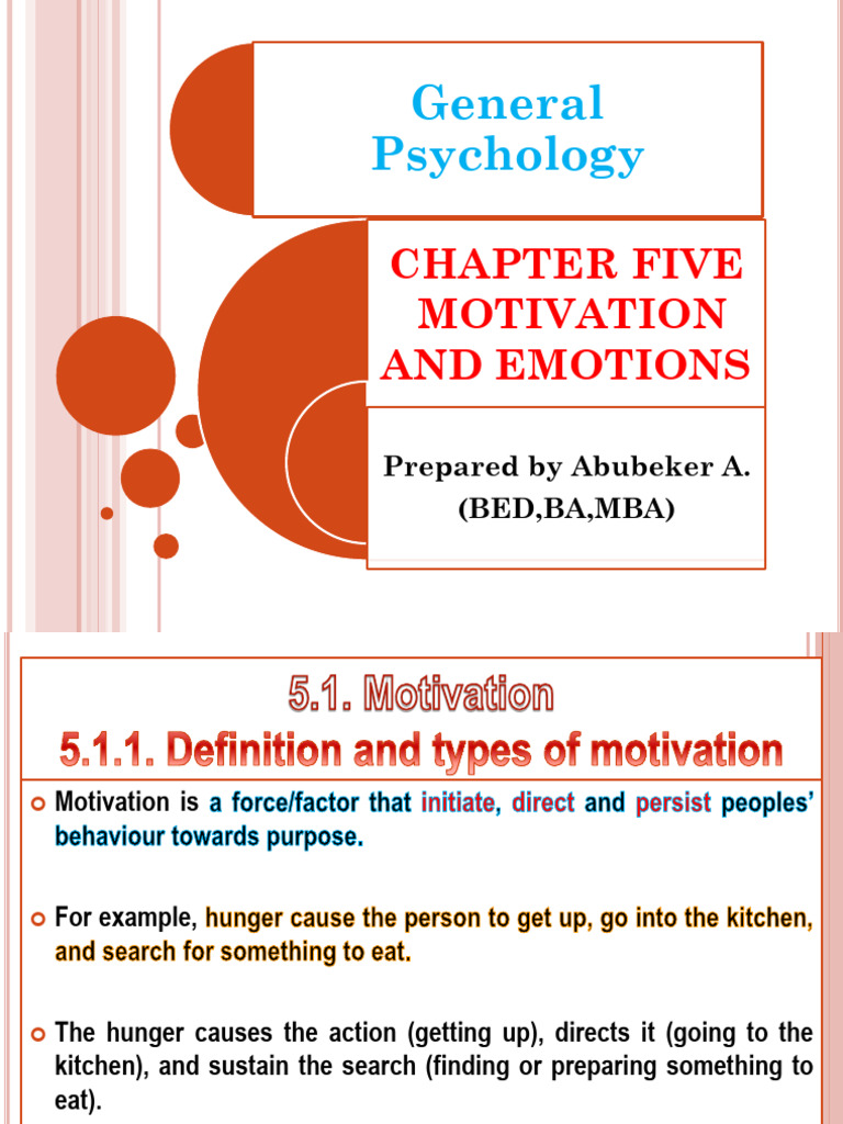 General Psychology Chapter Five | PDF | Motivational | Motivation