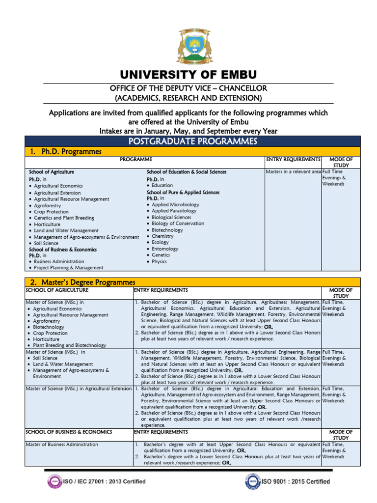 UoEm September 2023 Advert | PDF | Academic Degree | Bachelor's Degree
