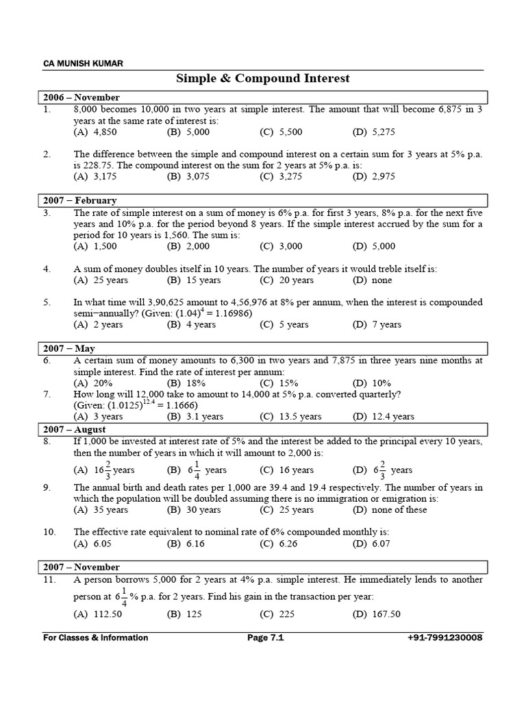 Simple Interest | PDF | Interest | Compound Interest