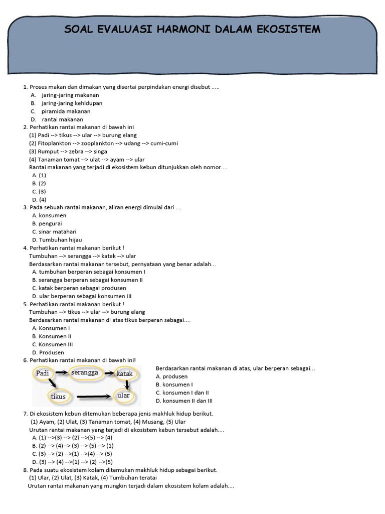 Soal Evaluasi - Siklus 5 | PDF | Sains & Matematika