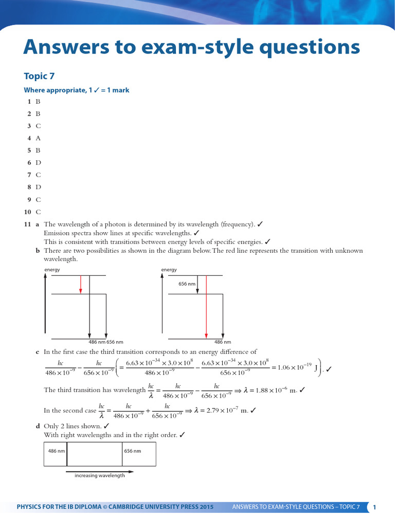 IB Physics Topic 7 Exam Answers | PDF | Atomic Nucleus | Quark