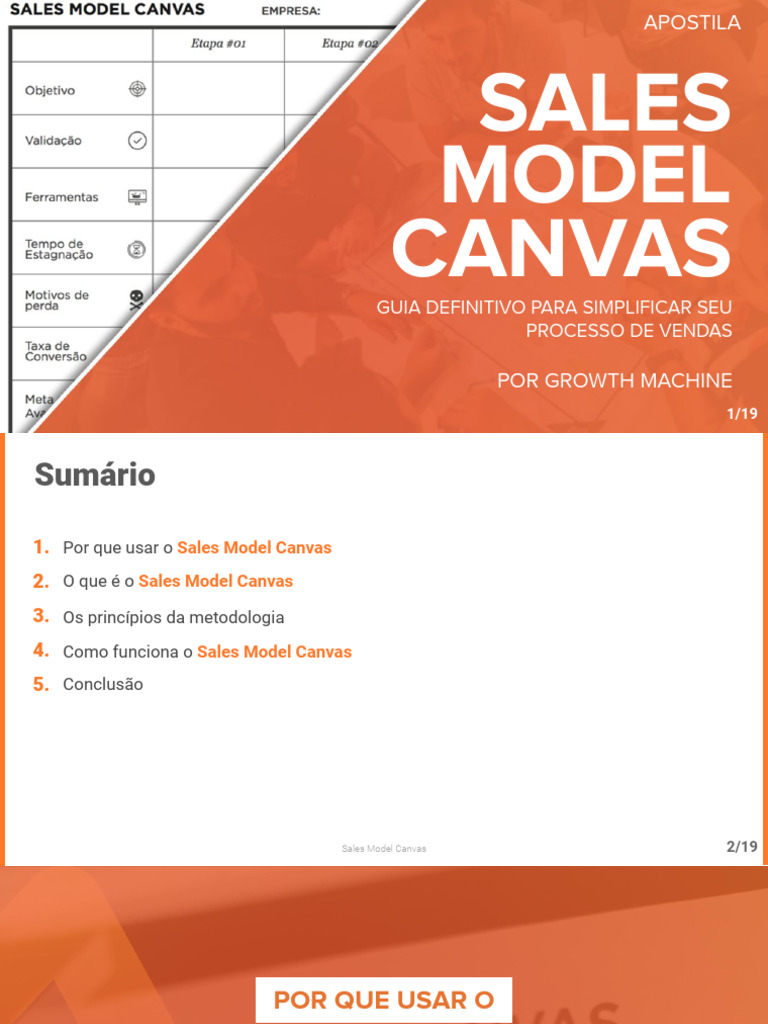 Guia Prático do Sales Model Canvas | PDF | Gestão de relacionamento com ...
